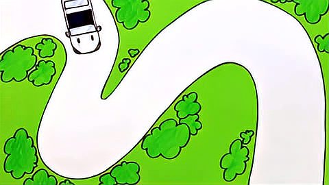 定格动画:旅游的一天,这里的山路十八弯