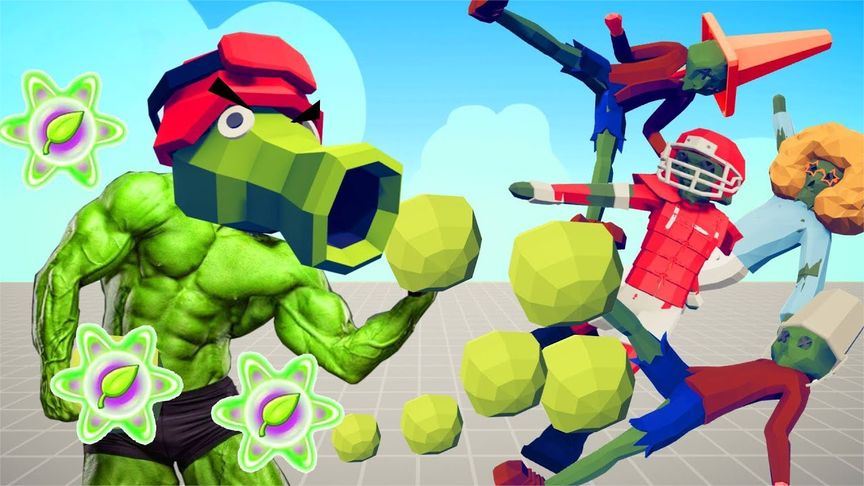 全面战争模拟器:豌豆射手之神(植物大战僵尸)vs 每个单位