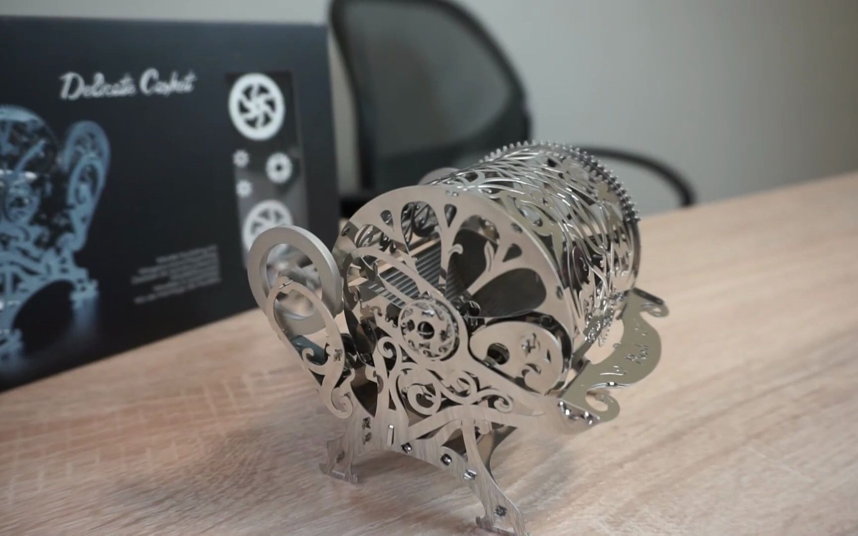 态摩-半自动金属珠宝盒拼装模型-成品动态展示