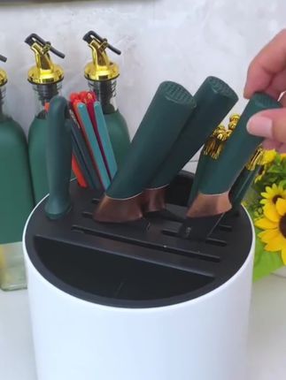 【厨房旋转刀架置物架台面家用多功能筷子刀具一:/ 体...