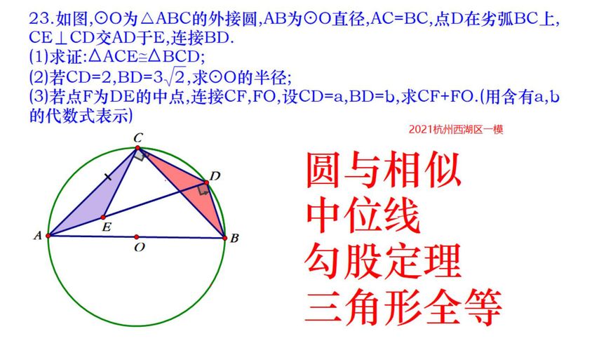 圆与相似,三角形全等,旋转相似,中位线综合压轴题