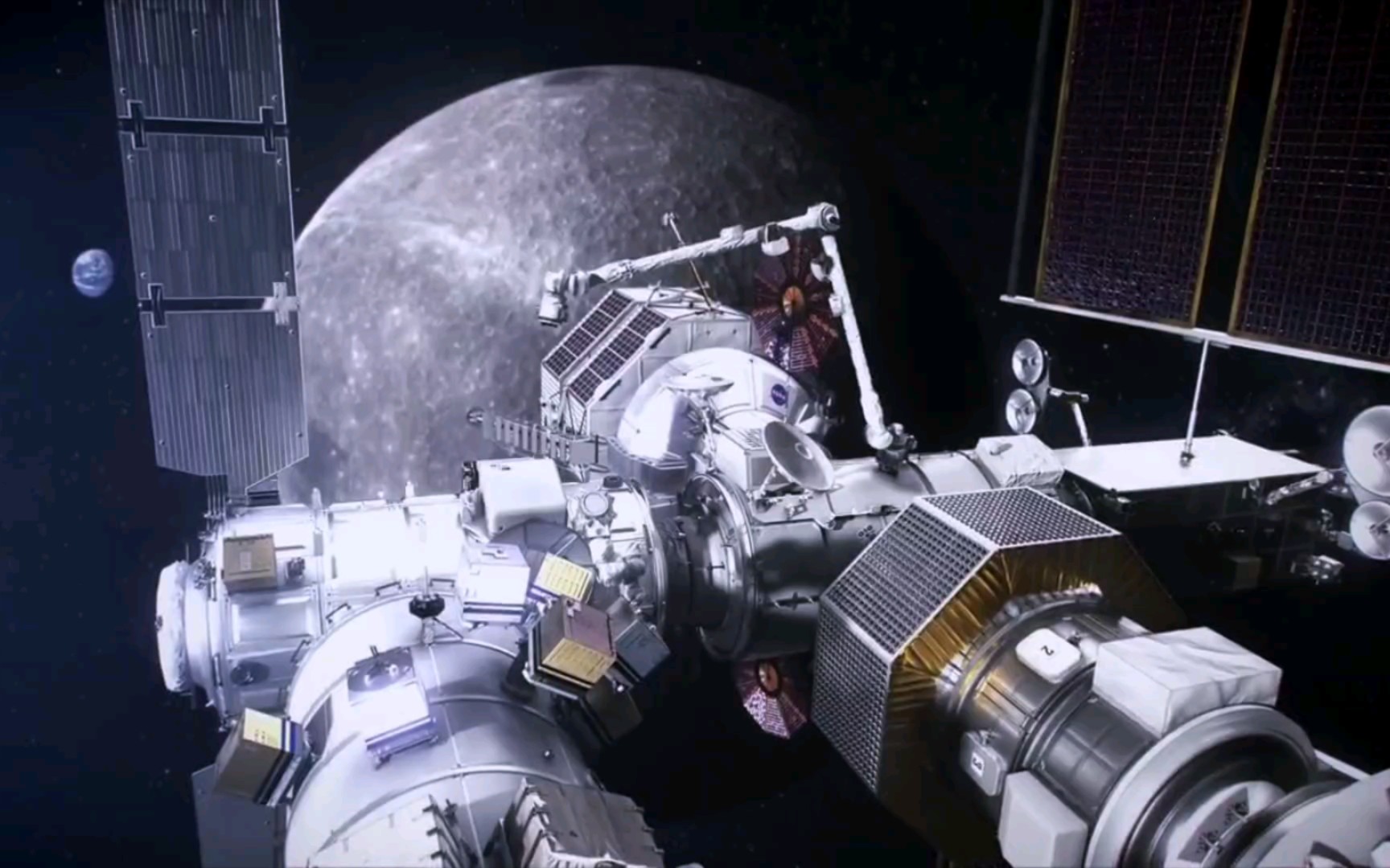 未来月球空间站机械臂3号CG动画