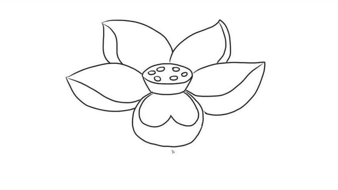 简单的荷花儿童亲子简笔画宝宝轻松学画画