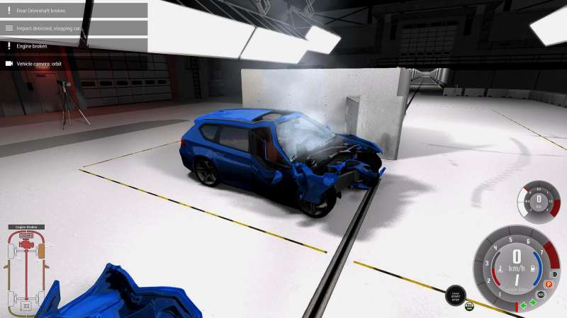 车祸模拟器:应粉丝要求,拍一期汽车在第一人称下碰撞的测试!