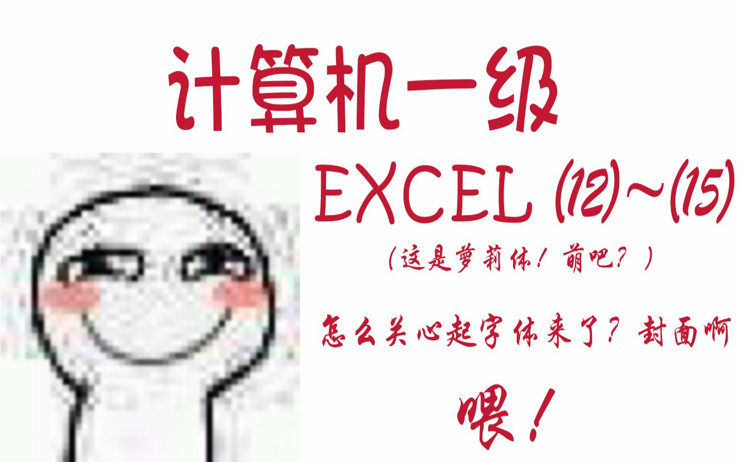 计算机一级excel⑿~⒂