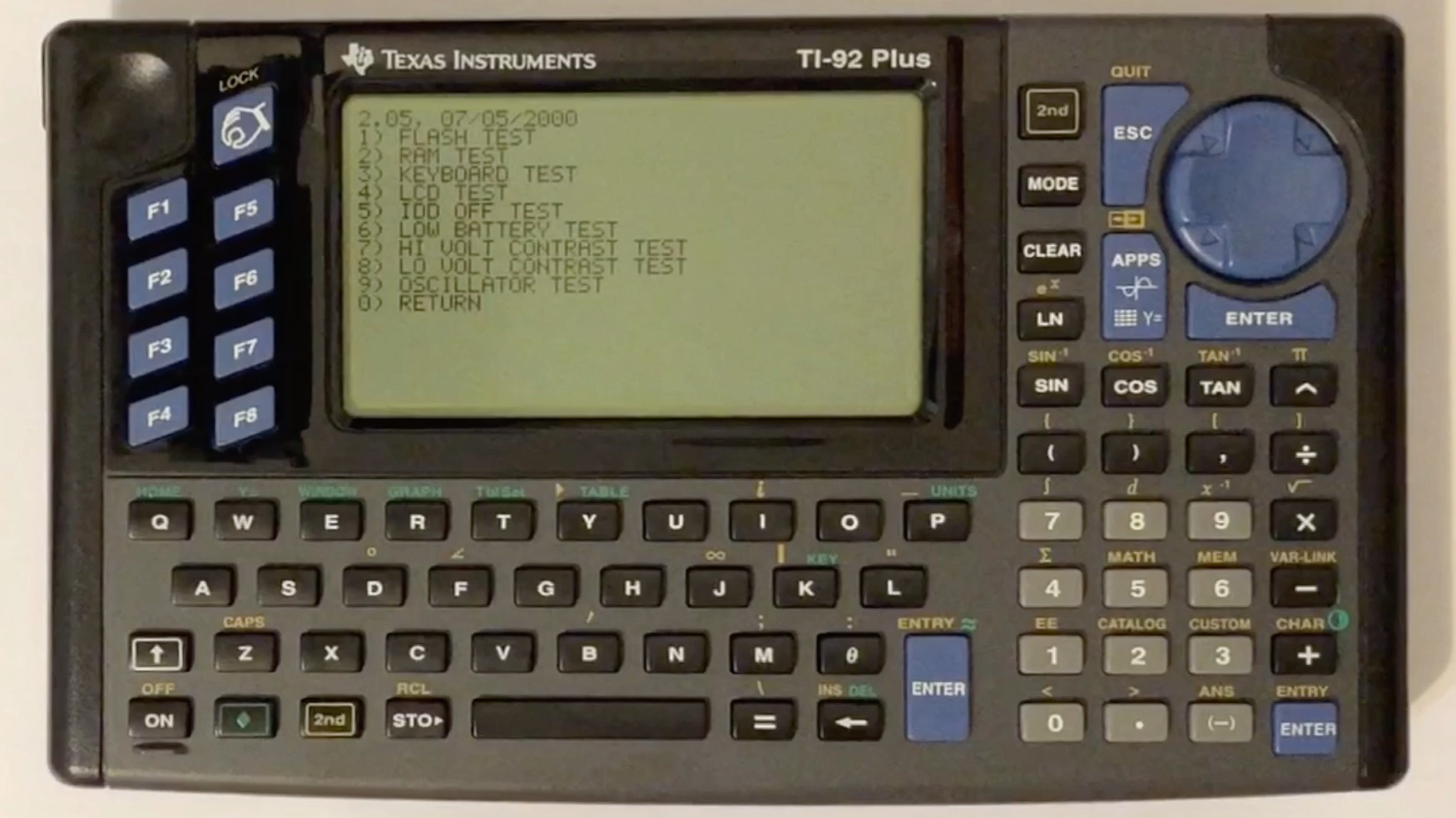 TI-92+图形计算器功能自检视频