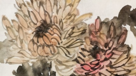 《卢青说画,自说自画》水墨画花,这次有颜色(上)