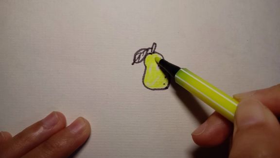 简笔画画水果梨,简单易学,适合所有启蒙绘画的小朋友们学习哦