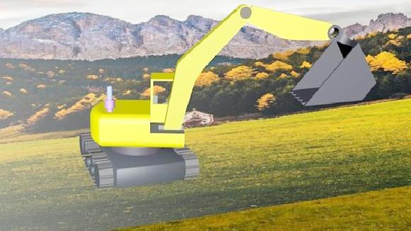 简单易学的动画制作软件C4D制作的挖掘机,能操作,孩子超喜欢