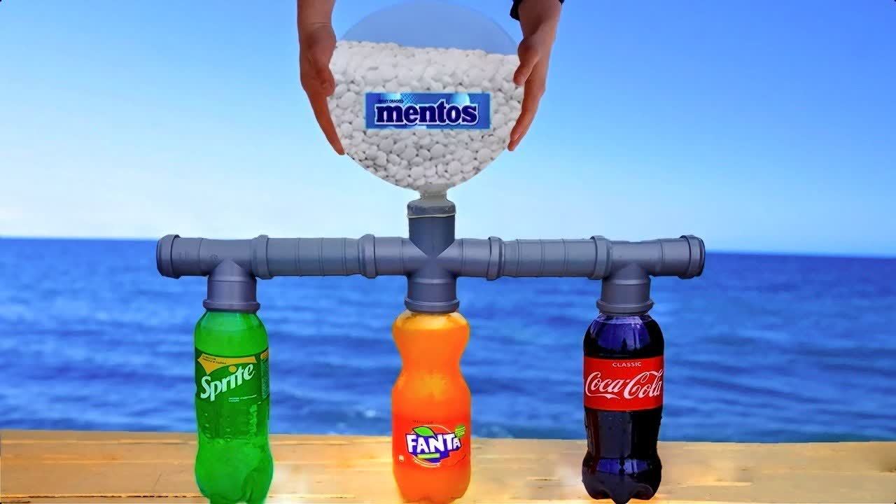 小兜实验室:曼妥思和芬达雪碧可口可乐搭配起来是什么反应?