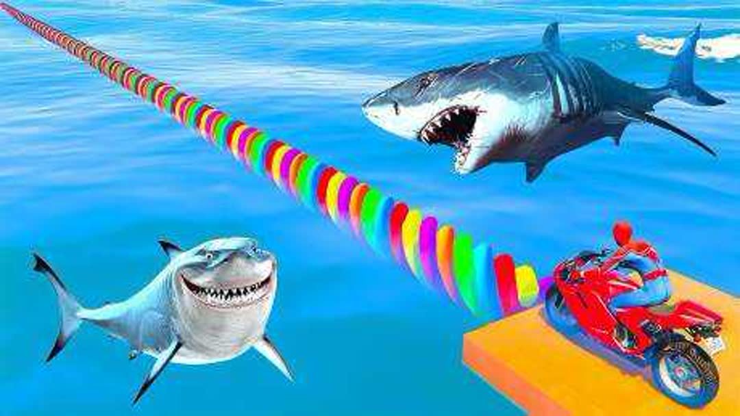 蜘蛛侠模拟器:超级英雄挑战鲨鱼赛道,最后出场的太坏了