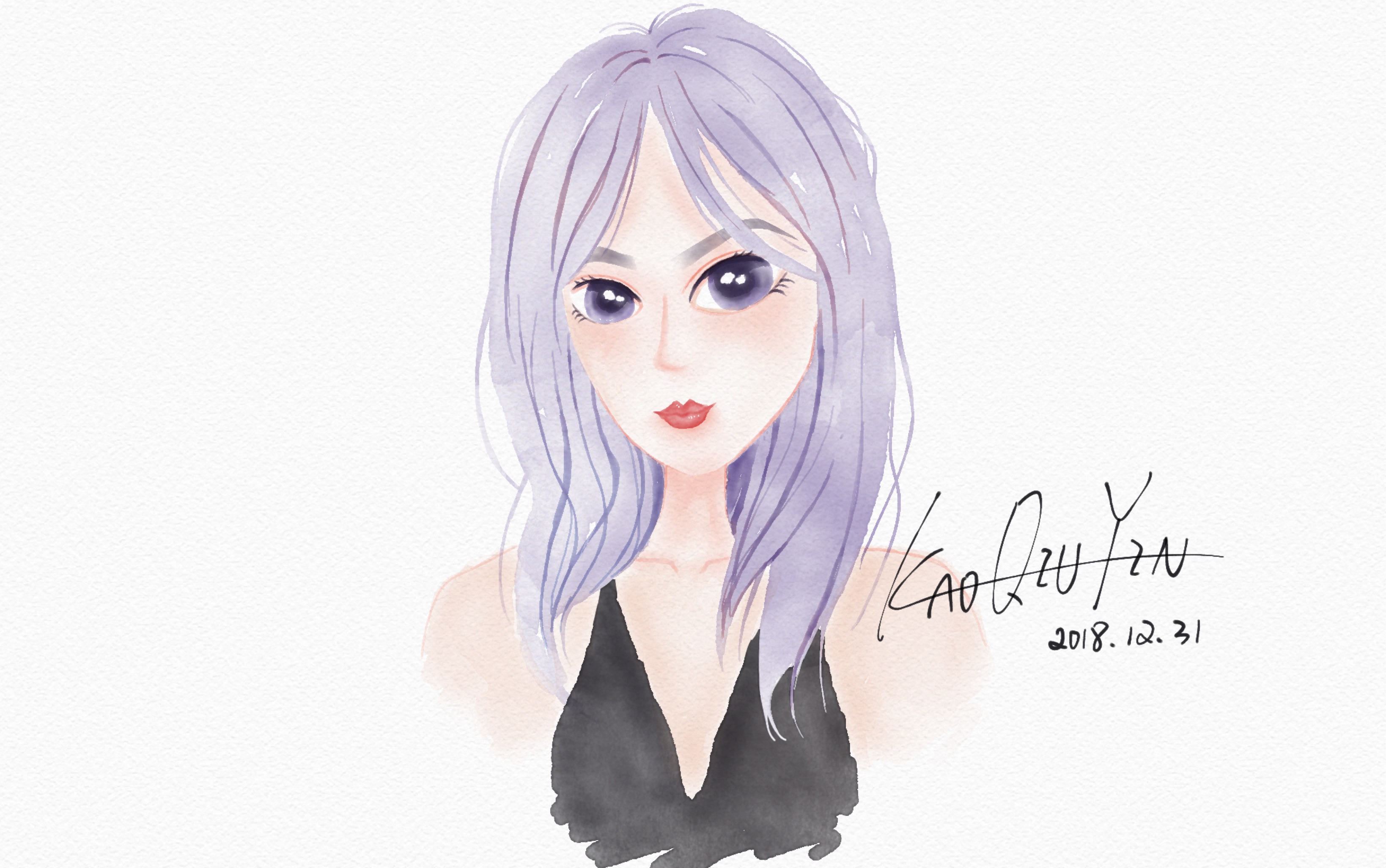 ...教你如何用iPad画出纸质水彩的效果 / 水彩头像绘制全过程详细教程