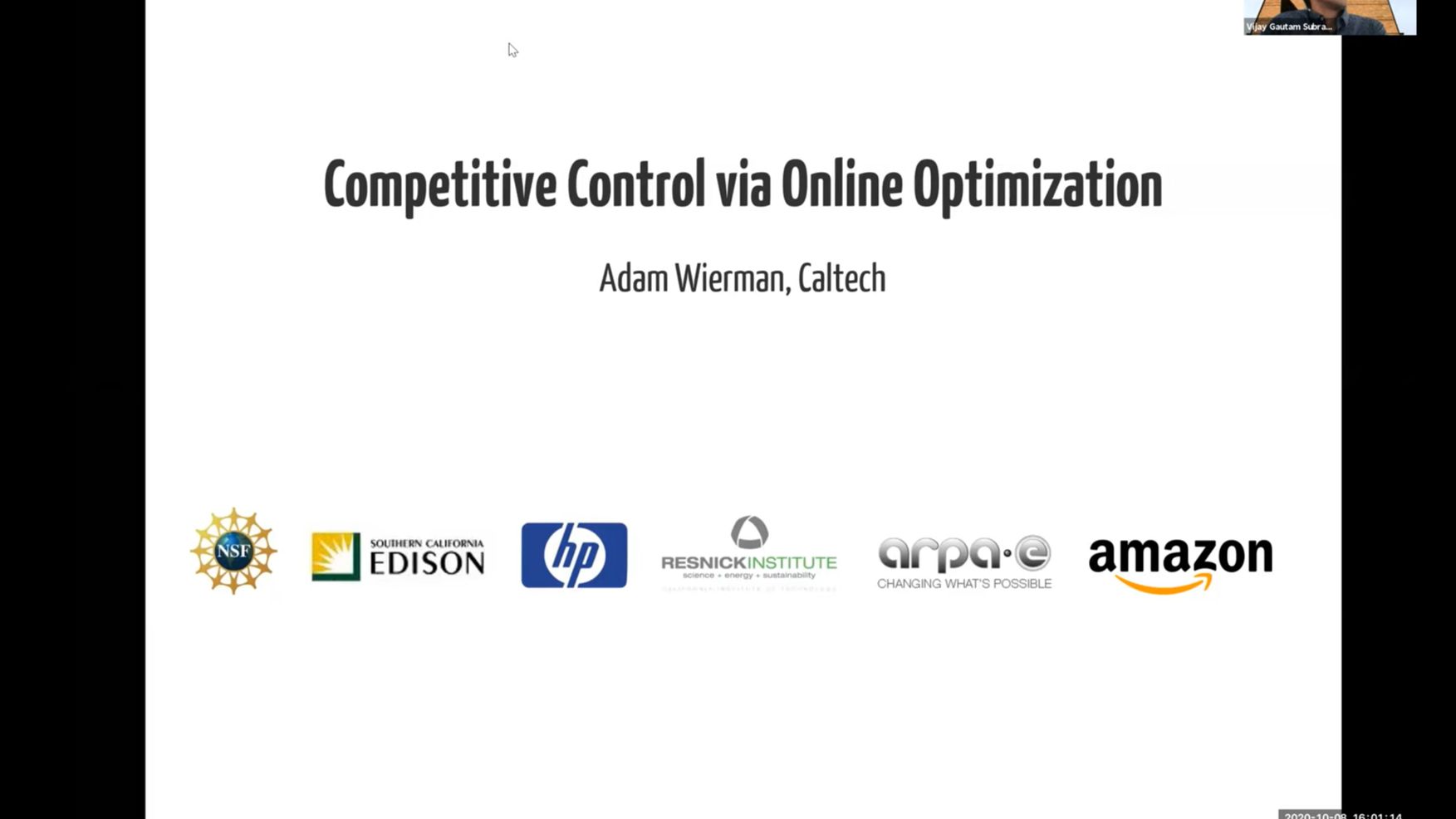 ...在线优化(Competitive Control via Online Optimization) @加州理工学院