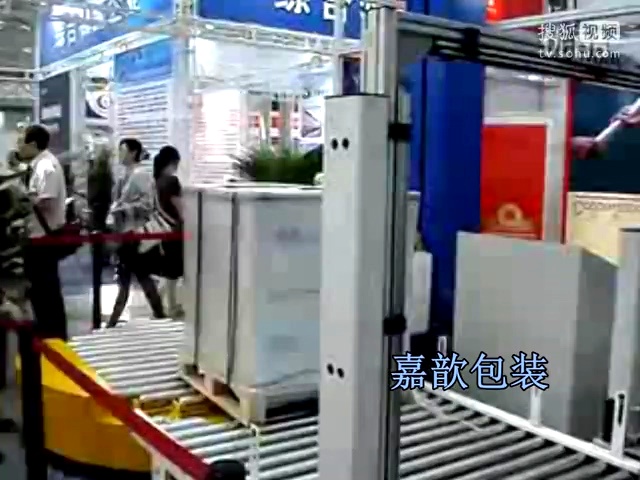 全自动缠绕机流水线 嘉歆包装设备 自动薄膜缠绕包装机流水线