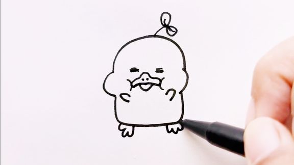 简笔画,学习画一只小鸭子。