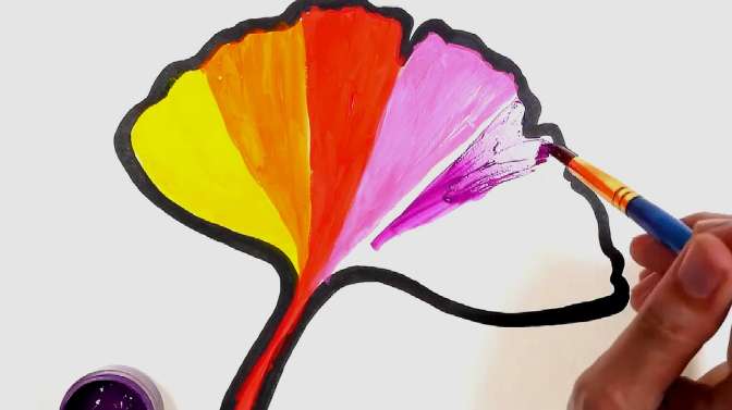 树叶简笔画,秋天的枫叶,色彩斑斓!