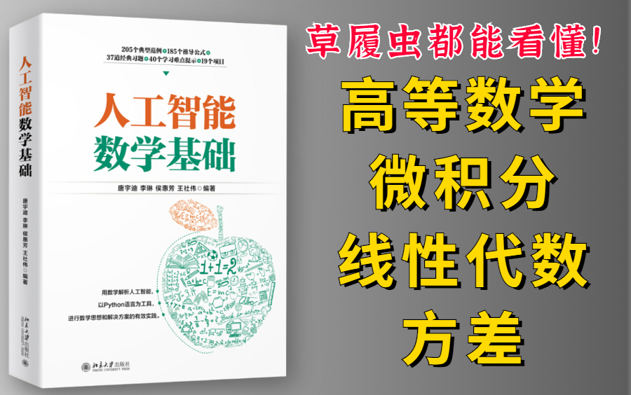 硬干货!全网最为通俗易懂的【人工智能-数学基础】课程,草履虫都能看...