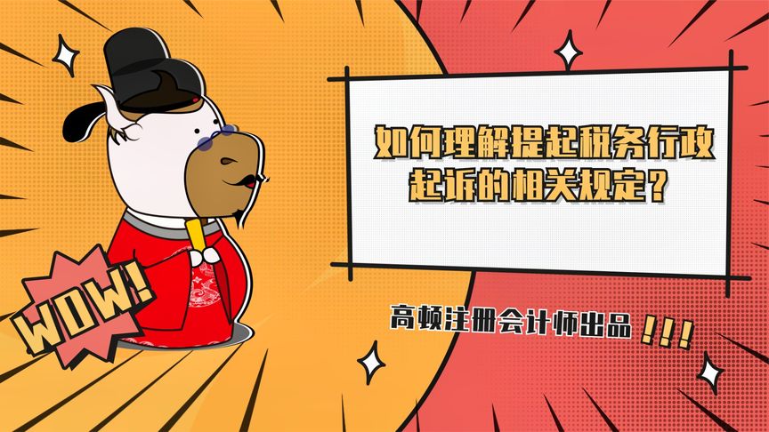 注会CPA税法:如何理解提起税务行政起诉的相关规定?