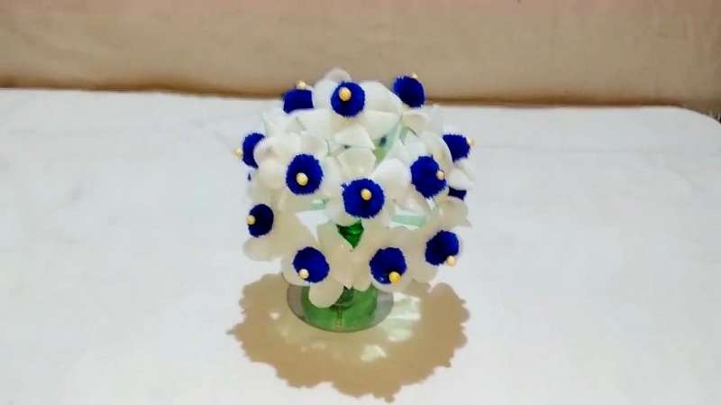 手工制作桌面装饰摆花,比真花还好看,废物利用简单漂亮