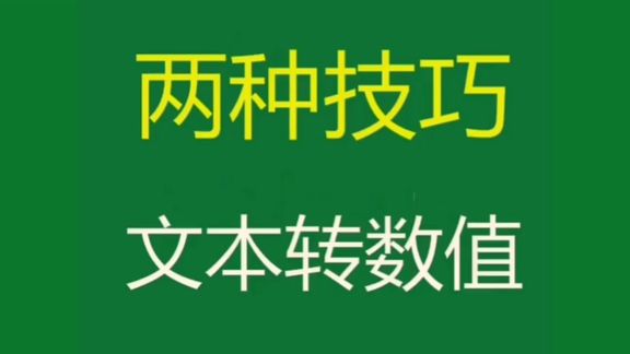 excel文本转数值技巧#