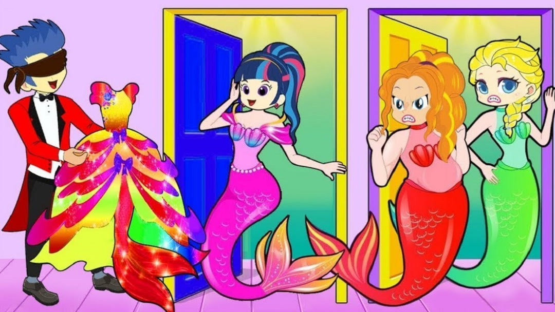 趣味卡通动画:小美人鱼公主vs大美人鱼公主,王子会选谁呢?