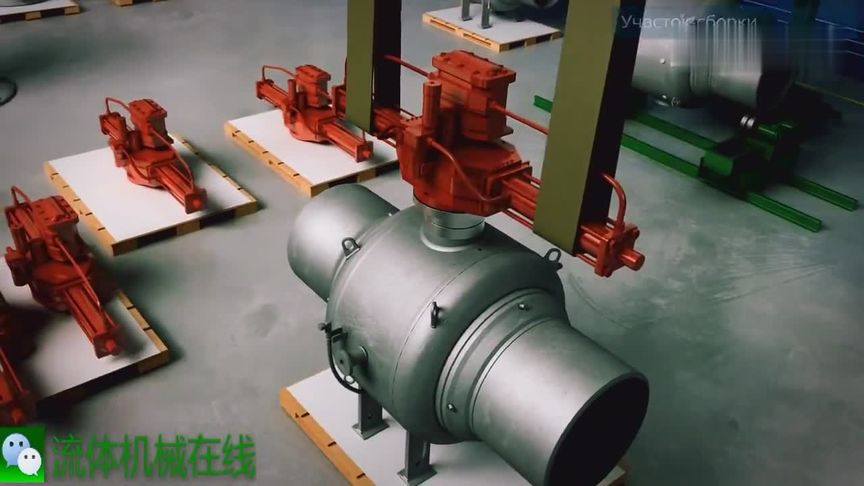 3D模拟车间生产球阀全过程,好强悍