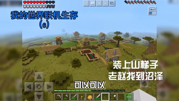 我的世界联机生存(6) 建上山梯子 老赵找到沼泽