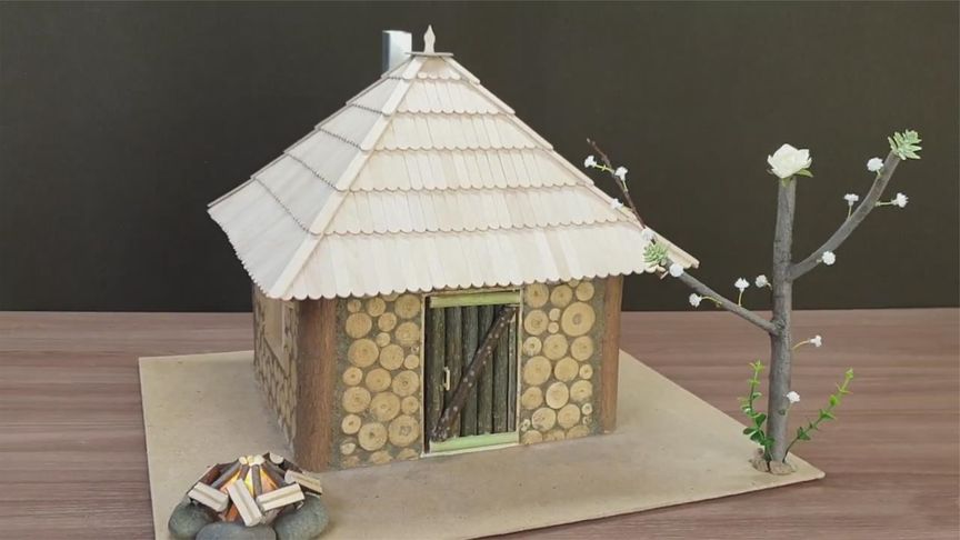 手工模型DIY,迷你木屋模型的制作方法!