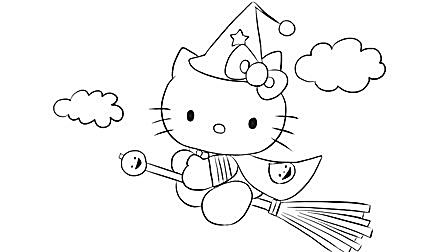 [小林简笔画]绘画飞天小魔女hello kitty凯蒂猫卡通动漫简笔画教程