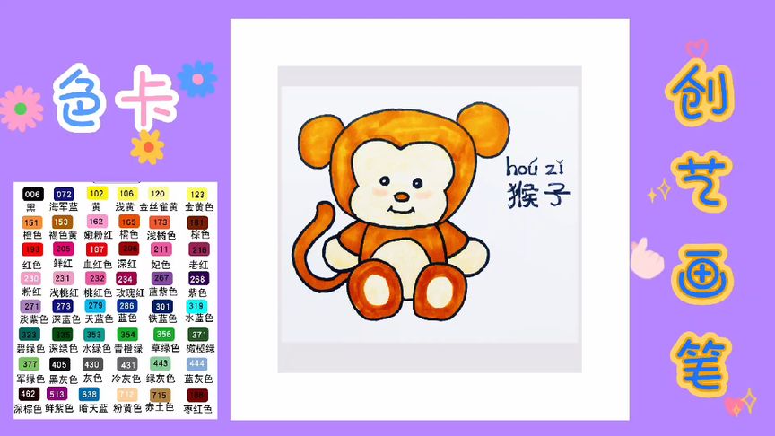 简笔画,可爱小猴子绘画
