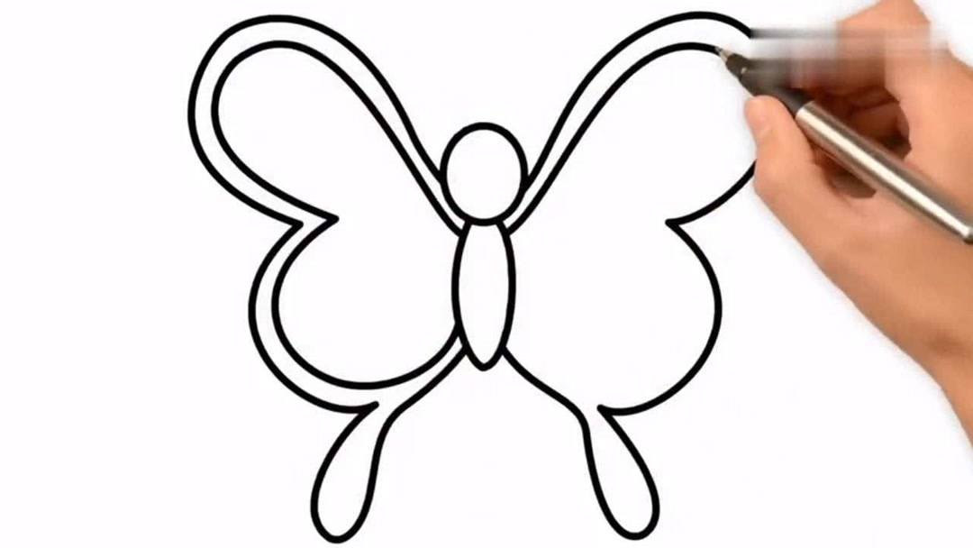 早教画画幼儿颜色启蒙画蝴蝶简笔画学习