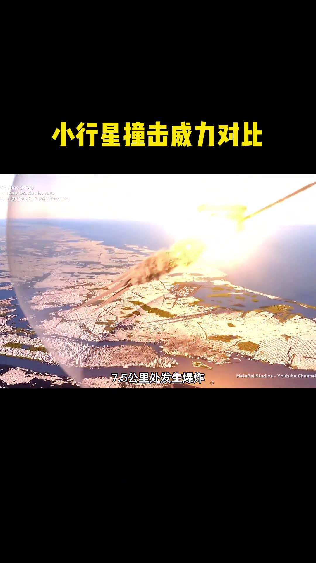 感受不同大小的小行星撞击地球威力