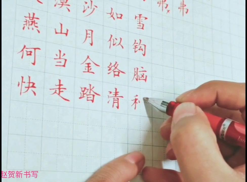 看到老师的握笔姿势了吗?#硬笔规范字教程 #手写 #一起练字 @抖音小...