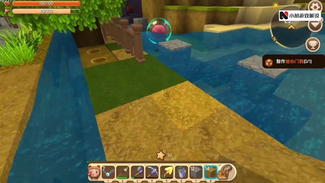 迷你世界:如何能够利用少数的工具制作地心门框呢?