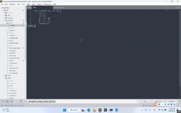 C编译器构建之路-alloca函数参数和局部变量