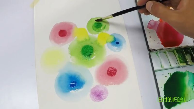 初学者水彩,绘画教程,基本技巧混合