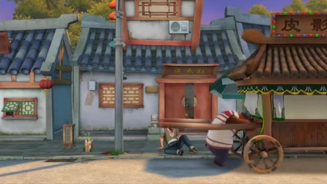 熊大熊二表演皮影戏