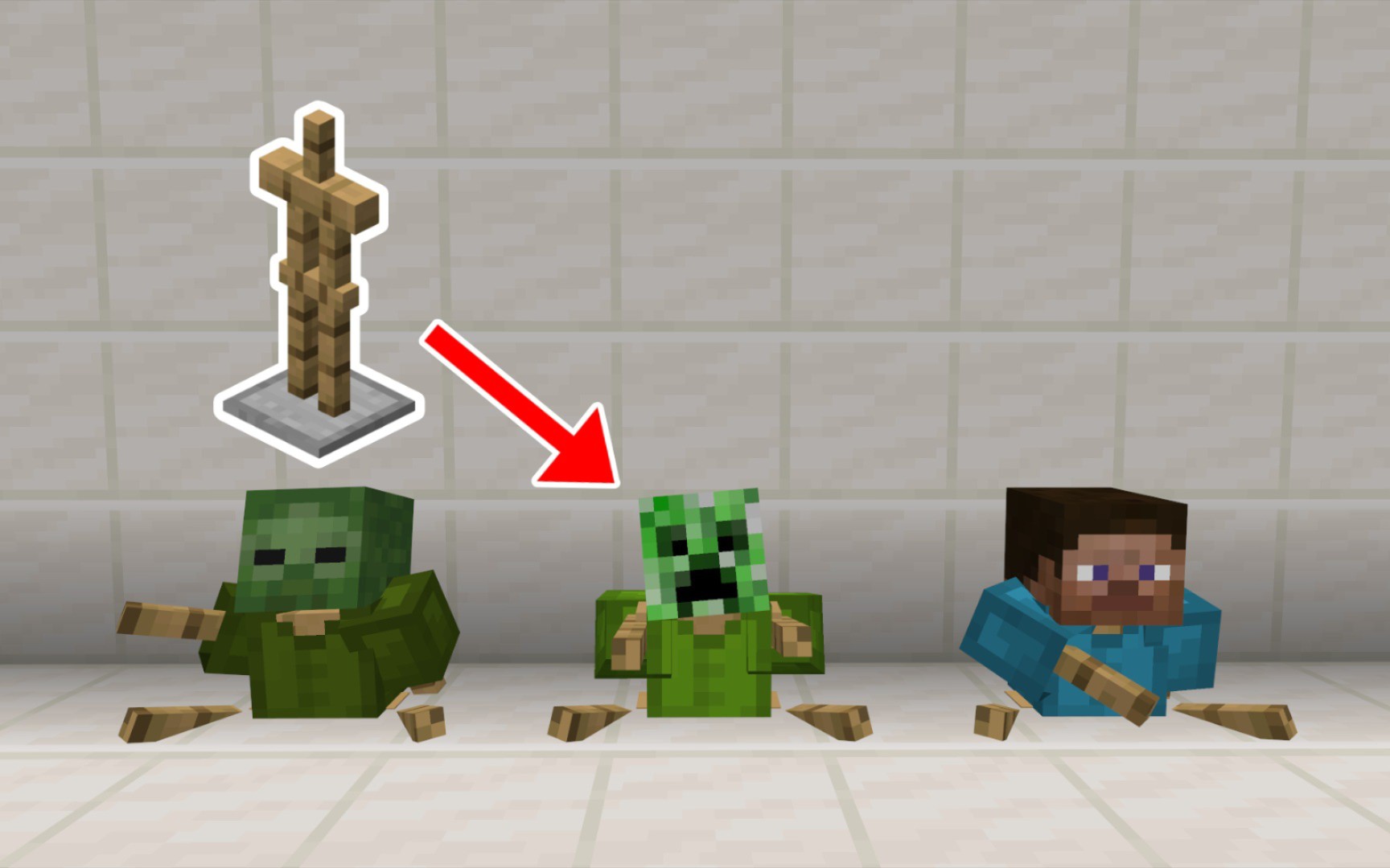 【Minecraft教学】教你利用盔甲架制作一个可爱的木偶玩具