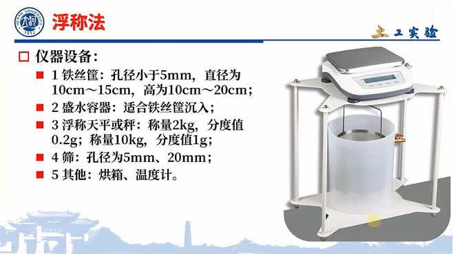 工程地质_土体密度实验_浮称法__实验步骤_科普视频