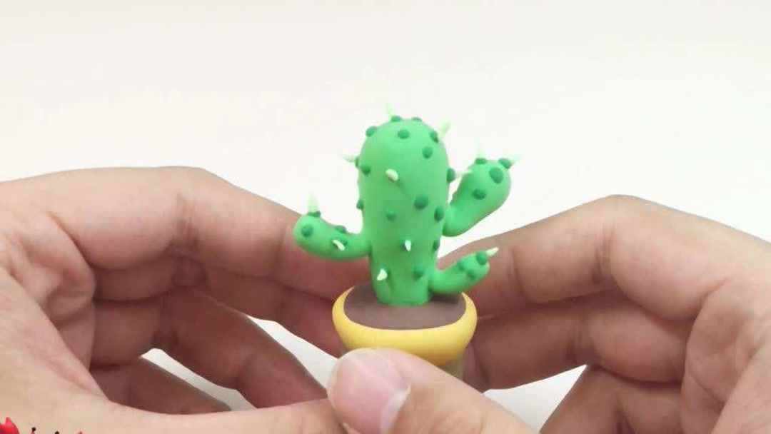 创意美术手工粘土:仙人掌
