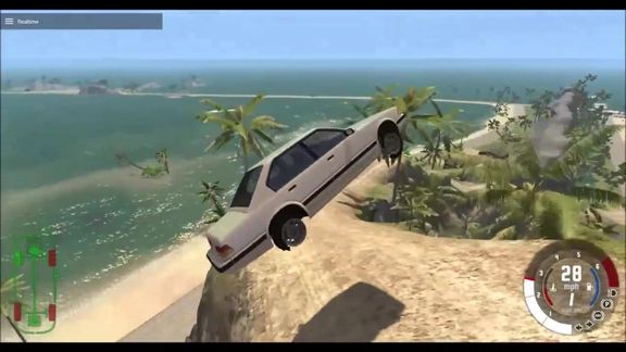 模拟汽车:飞跃悬崖,都是减速带惹的祸