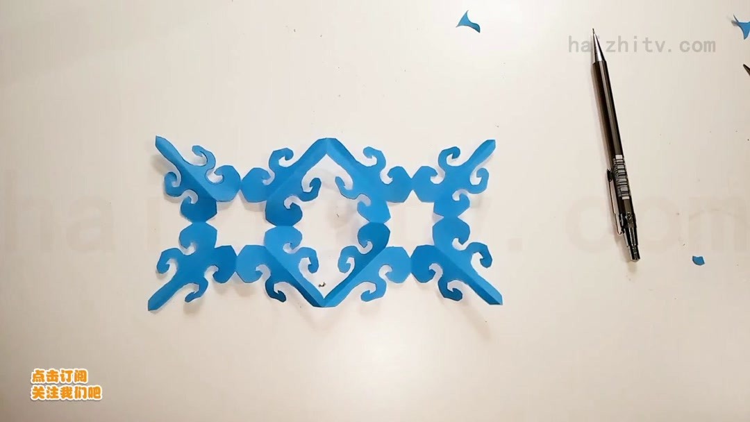 连续剪纸教程,如何剪祥云纹样,四方连续剪纸