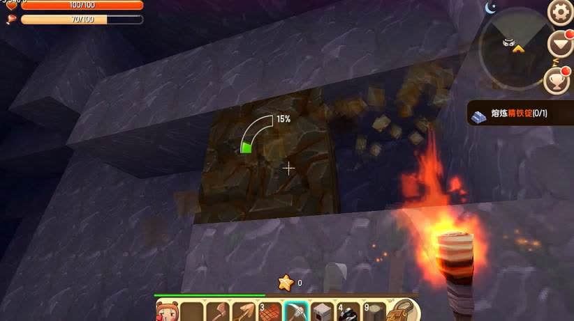 迷你世界单人生存08:眼看着一堆却黄金不能挖,好着急啊!