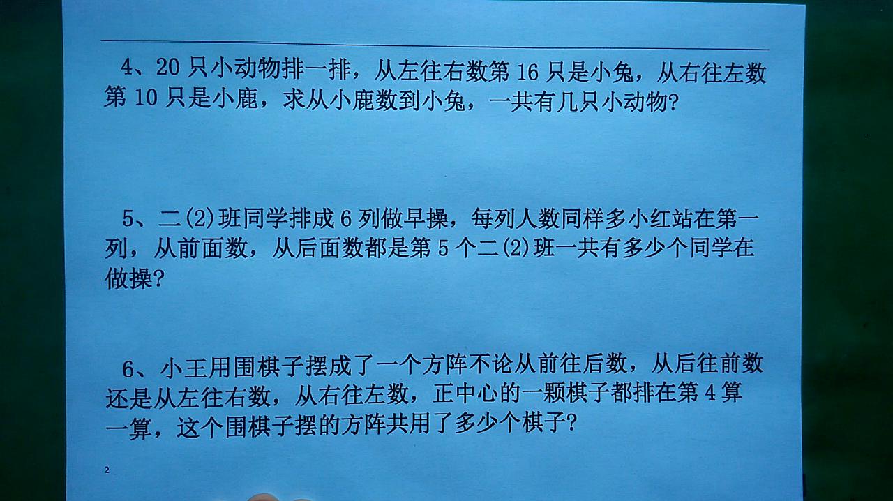 小学数学二年级应用题,奥数排队问题,画图法好理解
