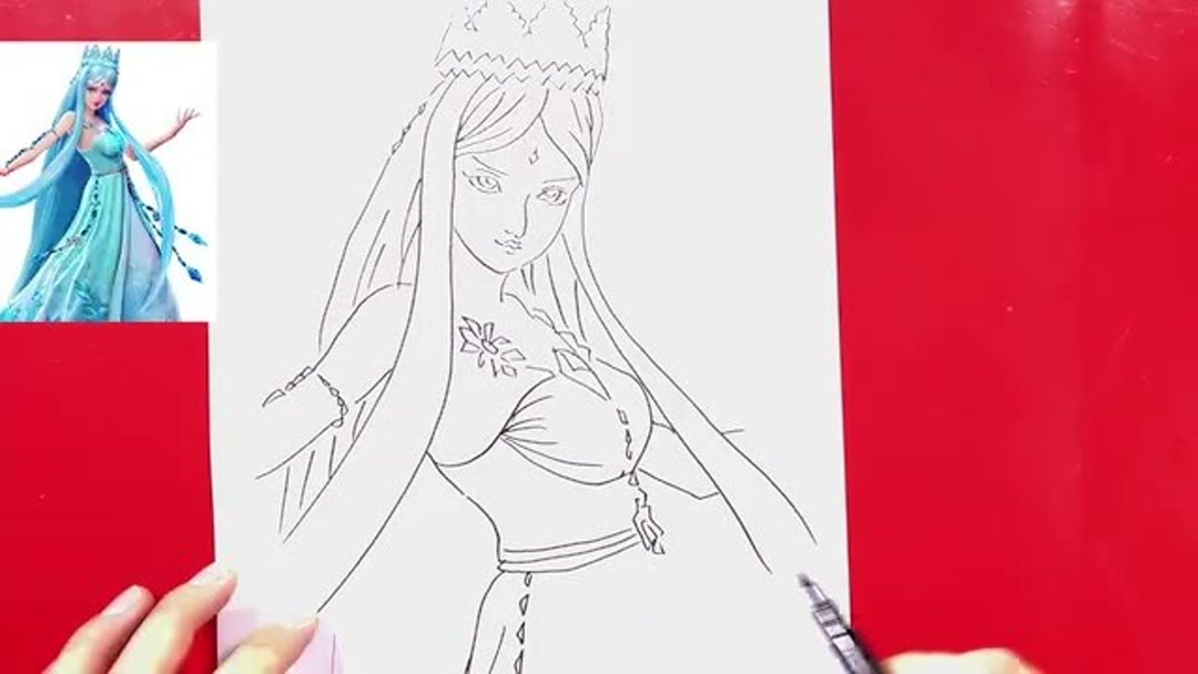 大鼻孔学画画 如何画叶罗丽中的冰公主