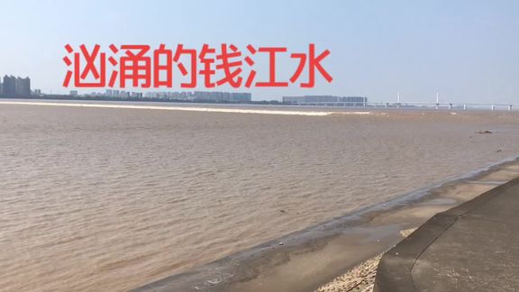 来势汹汹的钱塘江大潮!雄伟壮观!