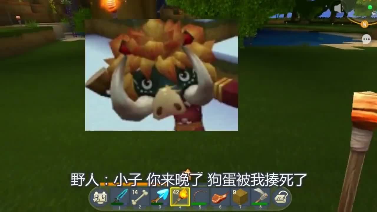 迷你世界:狗蛋夜里盖房子被怪物揍,二狗子连忙跑去看热闹
