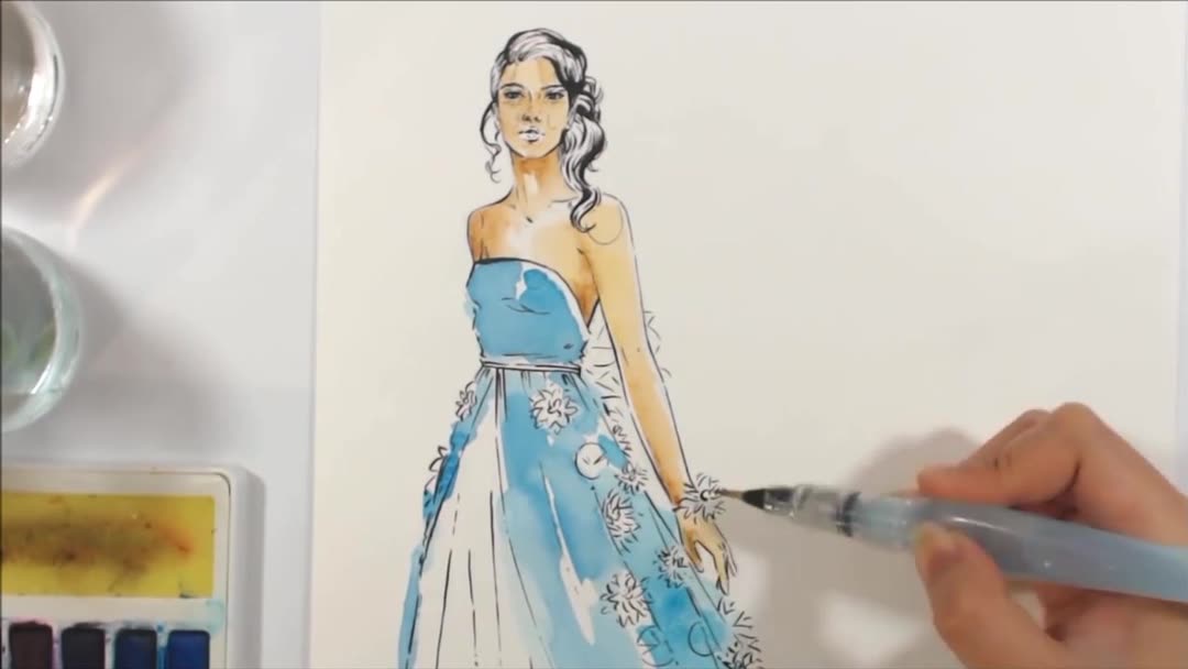 水彩时装画技法,教你玩转服装设计图,你学会了吗?