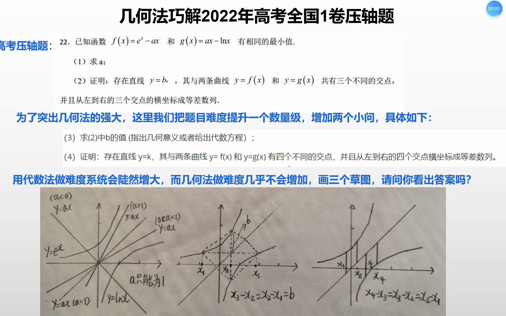 谈谈几何法在解历届高考题中的应用-示范解2022年压轴题