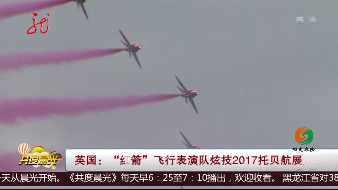 英国:“红箭”飞行表演队炫技2017托贝航展